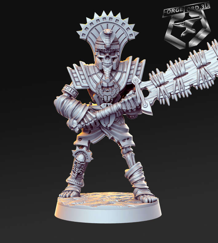 Mummy with two-handed weapon - ForgeLord.3D Fantasy Miniatures