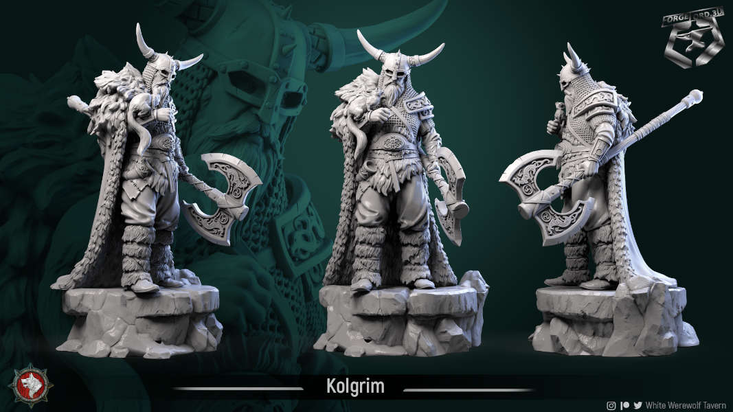 Kolgrim, 75mm - ForgeLord.3D Fantasy Miniatures
