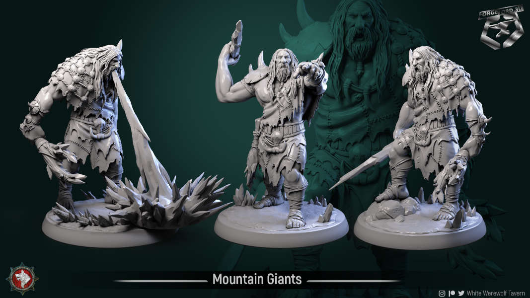 Mountain Giants set, 32mm - ForgeLord.3D Fantasy Miniatures