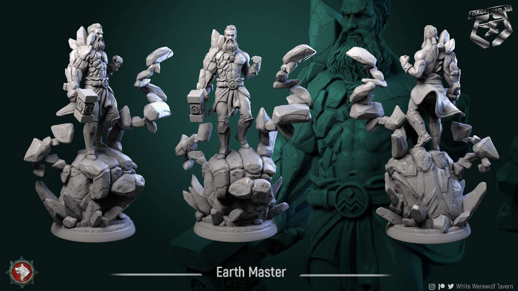 Earth Master, statue 75mm - ForgeLord.3D Fantasy Miniatures