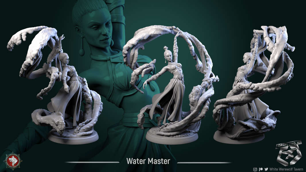 Water Master, 32mm - ForgeLord.3D Fantasy Miniatures