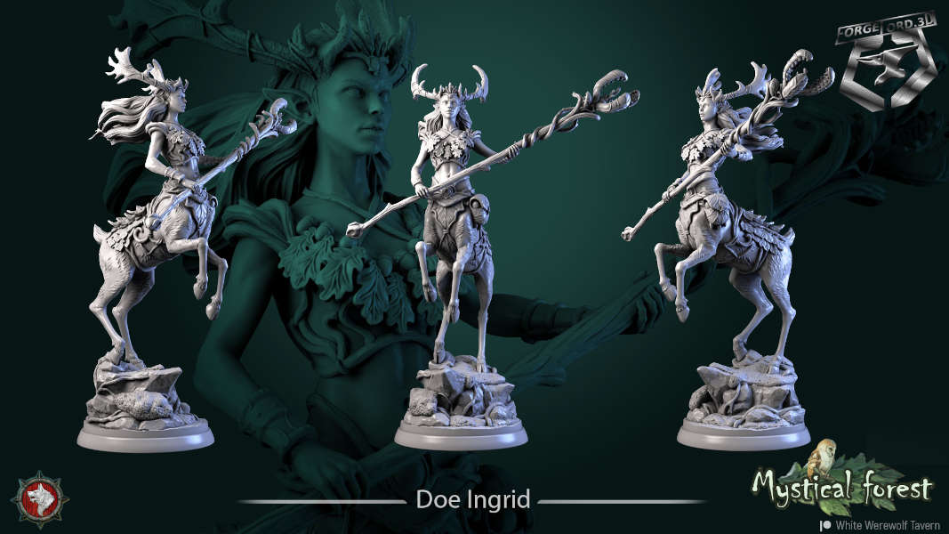 Doe Ingrid, statue 75mm - ForgeLord.3D Fantasy Miniatures