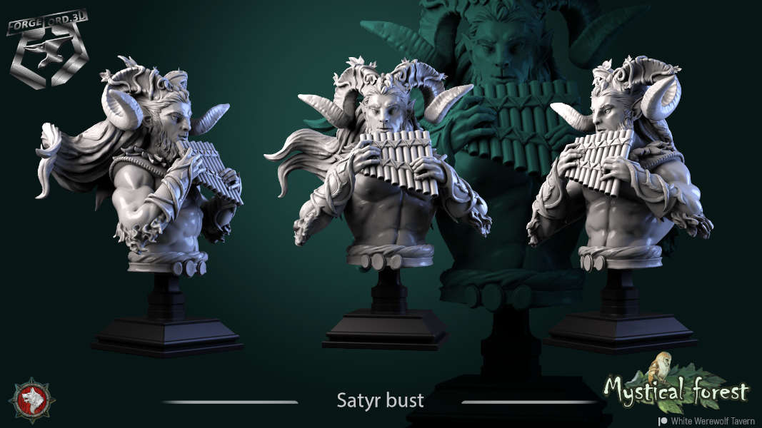 Satyr , bust 75mm - ForgeLord.3D Fantasy Miniatures