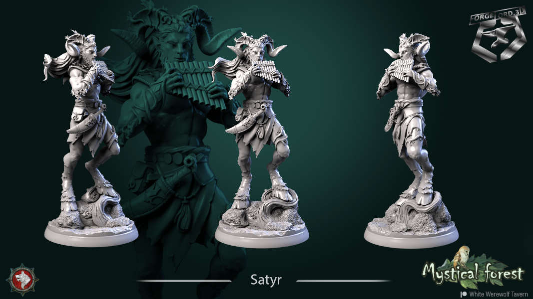 Satyr, statue 75mm - ForgeLord.3D Fantasy Miniatures