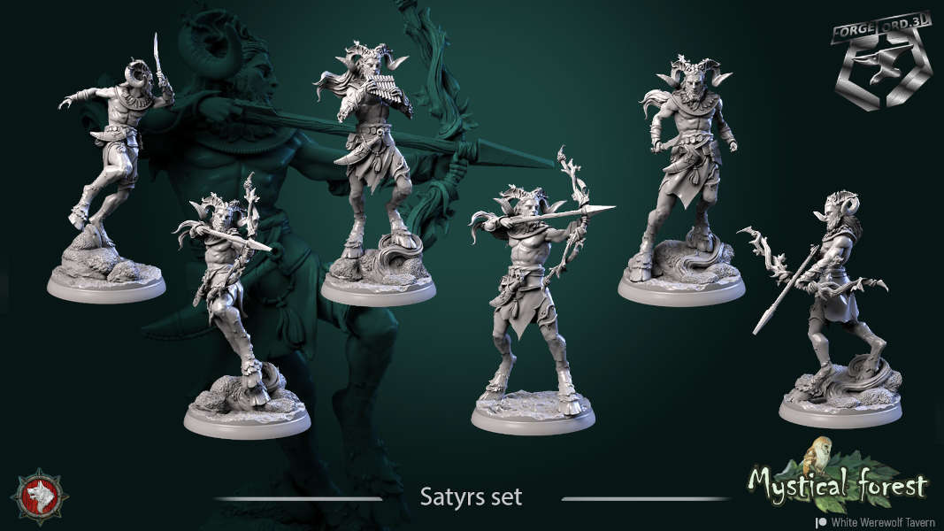 Satyrs set, 32mm - ForgeLord.3D Fantasy Miniatures