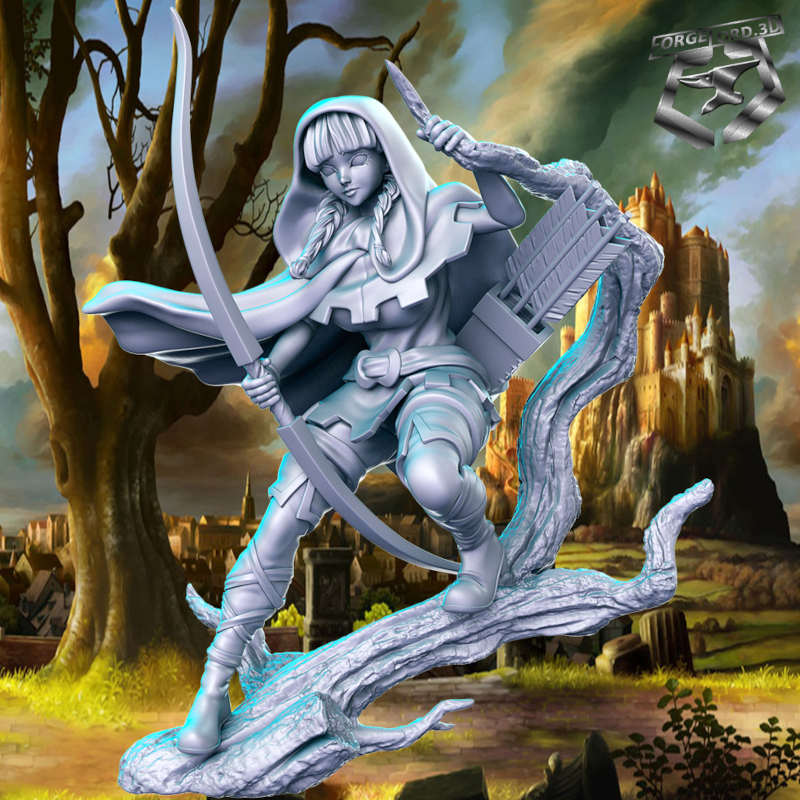 DC Arquera, statue 75mm - ForgeLord.3D Fantasy Miniatures