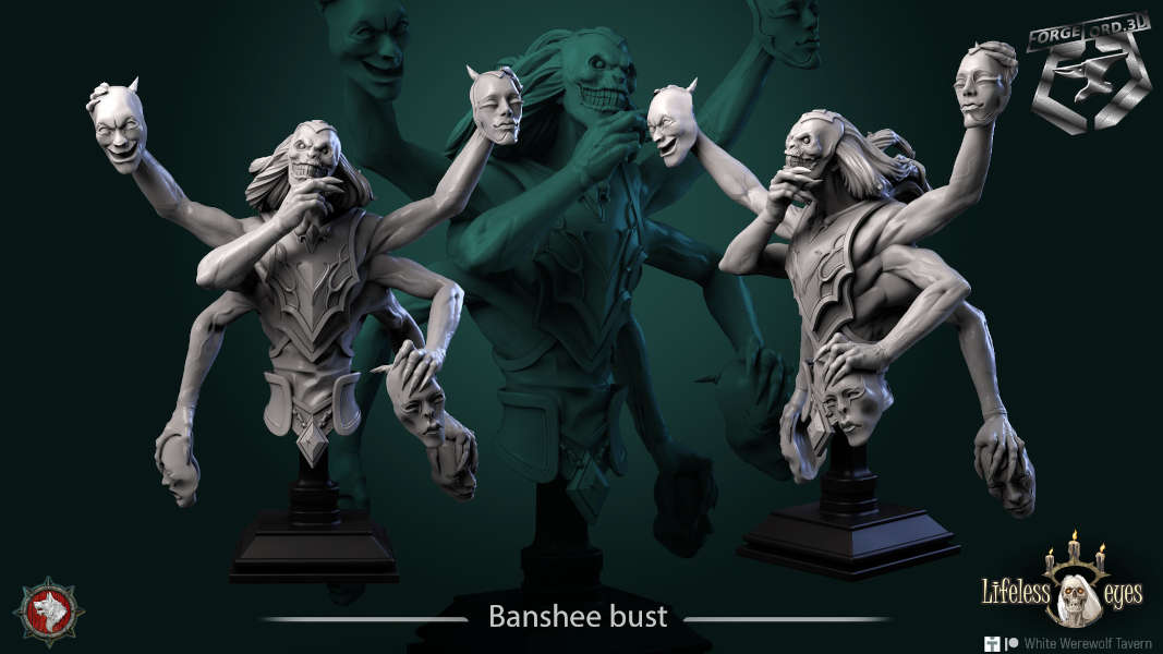 Banshee , bust 75mm - ForgeLord.3D Fantasy Miniatures