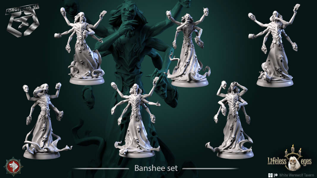 Banshee set, 32mm - ForgeLord.3D Fantasy Miniatures