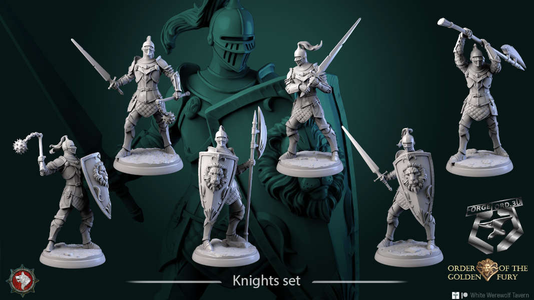 Knights set, 32mm - ForgeLord.3D Fantasy Miniatures