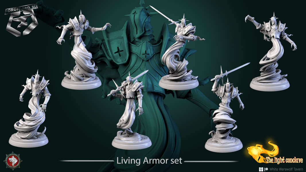 Living Armor set, 32mm - ForgeLord.3D Fantasy Miniatures