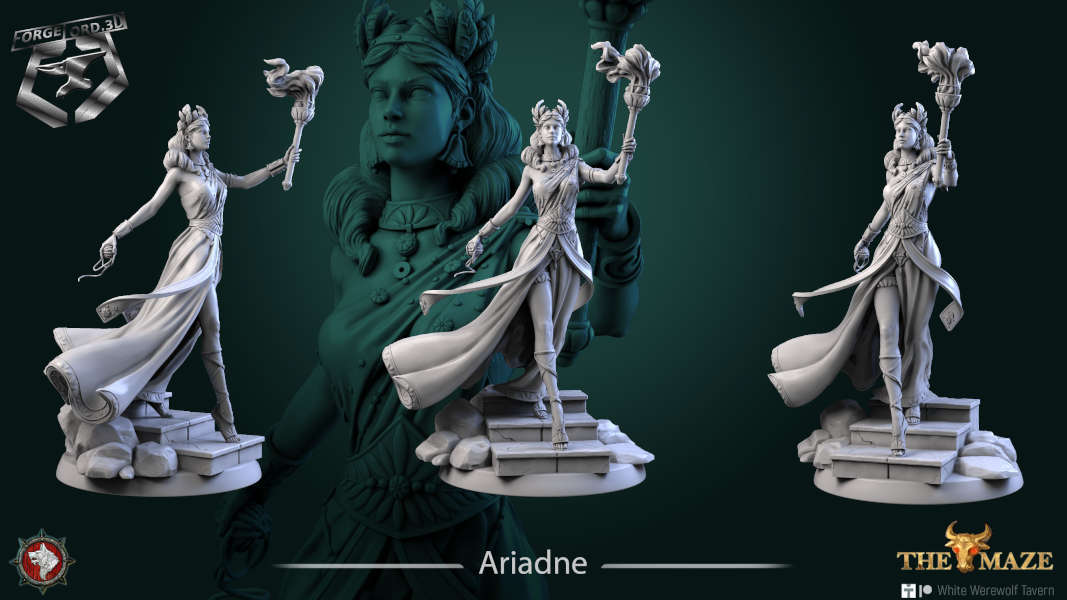 Ariadne statue 75mm - ForgeLord.3D Fantasy Miniatures