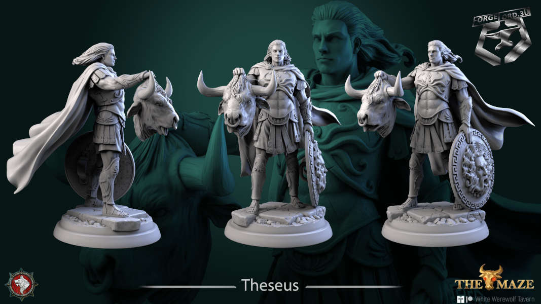 Theseus statue 75mm - ForgeLord.3D Fantasy Miniatures