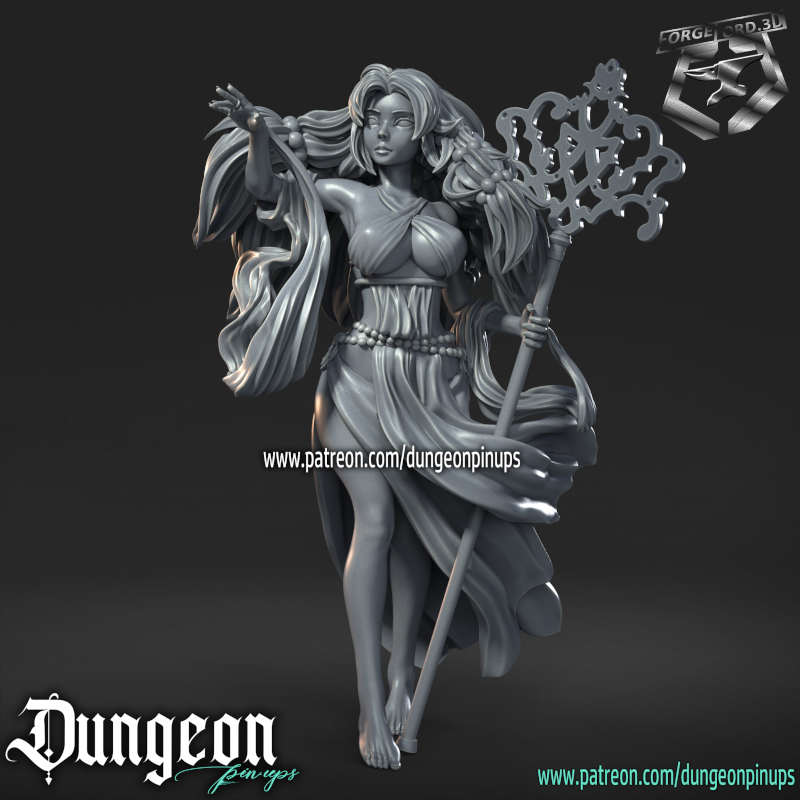 DC Priestess, statue 75mm - ForgeLord.3D Fantasy Miniatures