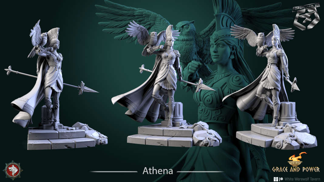 Athena, statue 75mm - ForgeLord.3D Fantasy Miniatures
