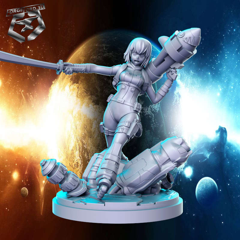 Gwenpool head - ForgeLord.3D Fantasy Miniatures