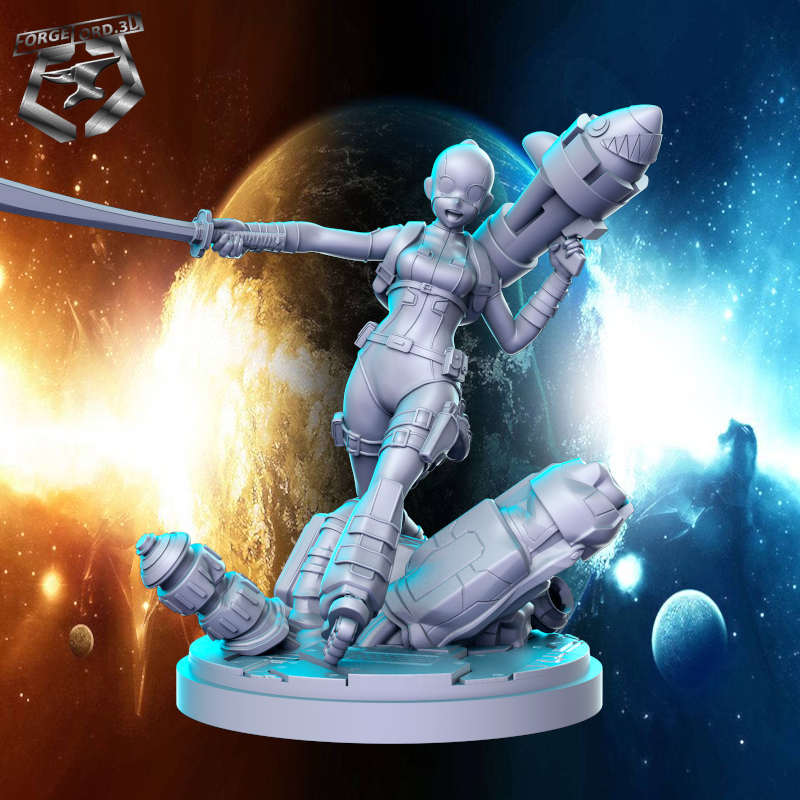 Gwenpool mask, Statue 75mm - ForgeLord.3D Fantasy Miniatures