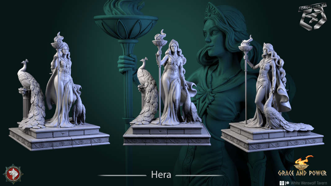 Hera, statue 75mm - ForgeLord.3D Fantasy Miniatures