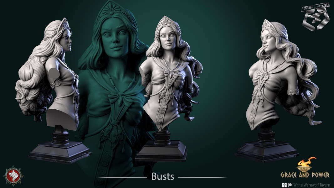 Hera, bust 75mm - ForgeLord.3D Fantasy Miniatures