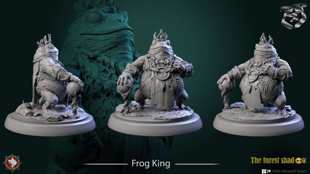 Frog King, statue 75mm - ForgeLord.3D Fantasy Miniatures