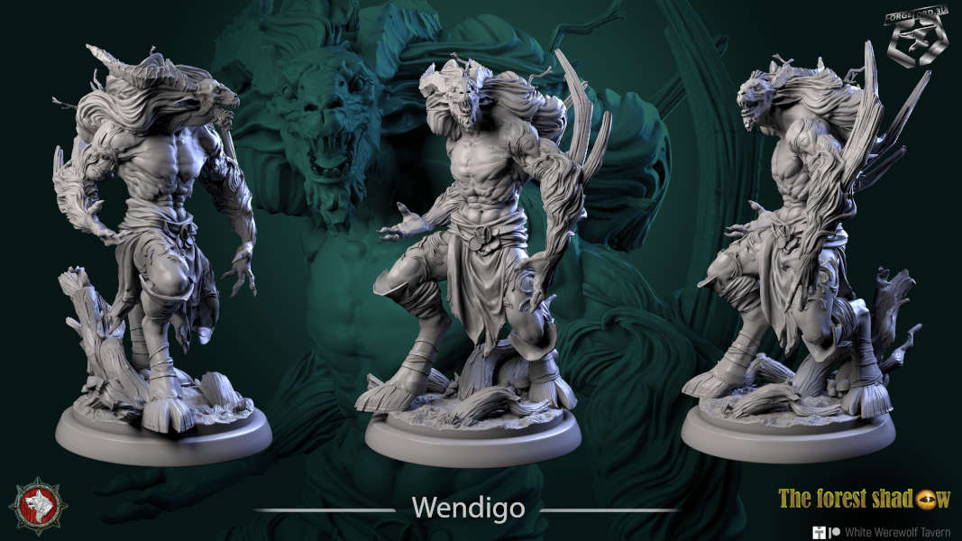 Wendigo, statue 75mm - ForgeLord.3D Fantasy Miniatures