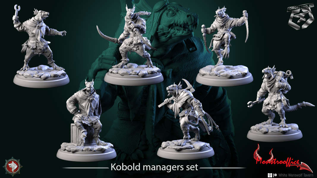 Kobold managers set, 32mm - ForgeLord.3D Fantasy Miniatures