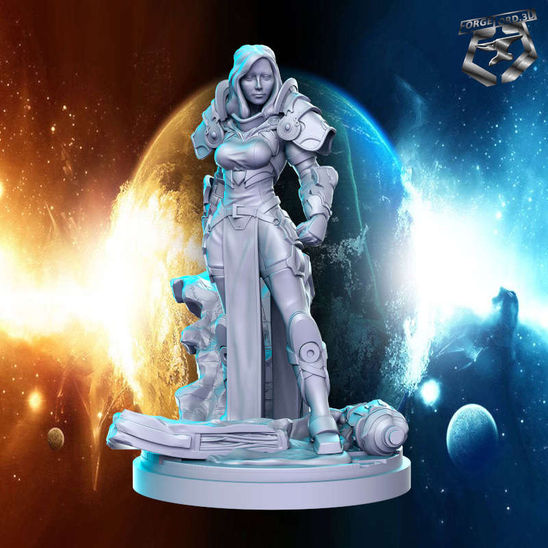 Mech Girl, Statue 75mm - ForgeLord.3D Fantasy Miniatures