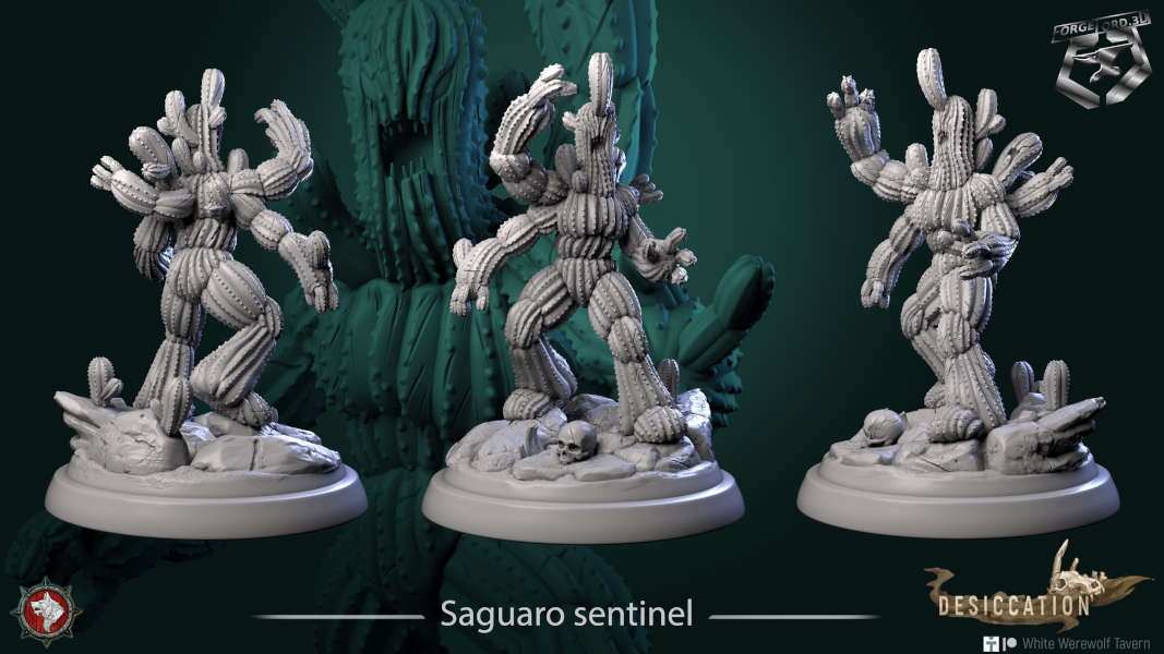 Saguaro sentinel, statue 75mm - ForgeLord.3D Fantasy Miniatures