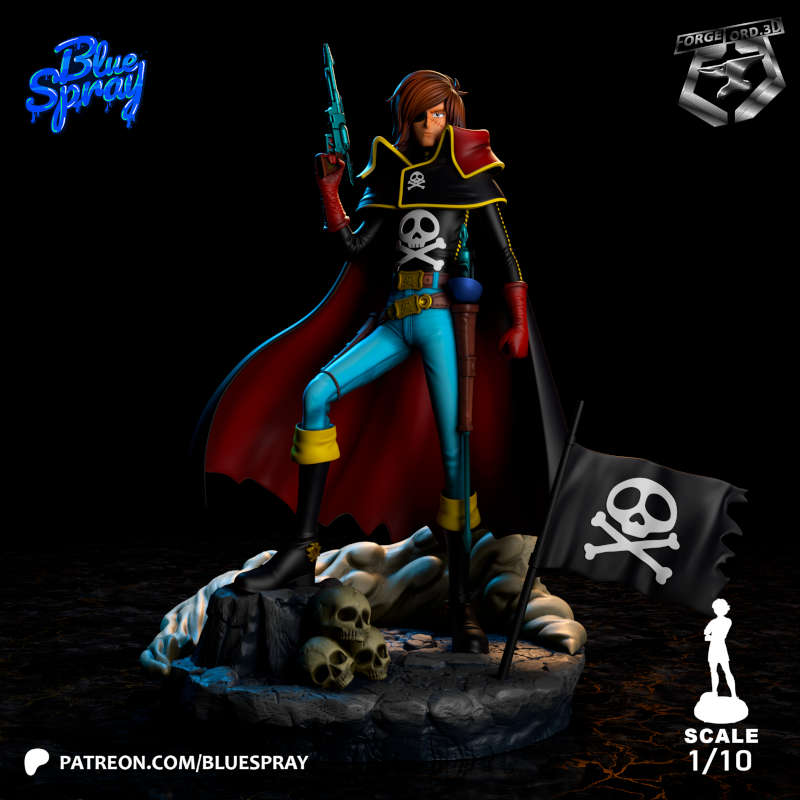 Captain Harlock, statue 1/10 - ForgeLord.3D Fantasy Miniatures