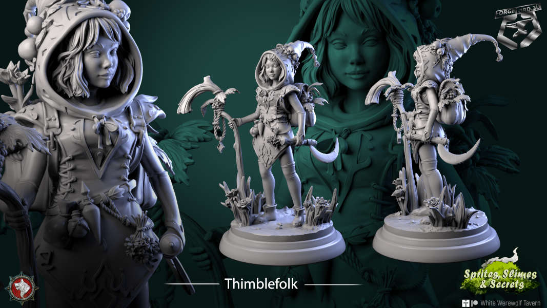 Thimblefolk, statue 75mm - ForgeLord.3D Fantasy Miniatures